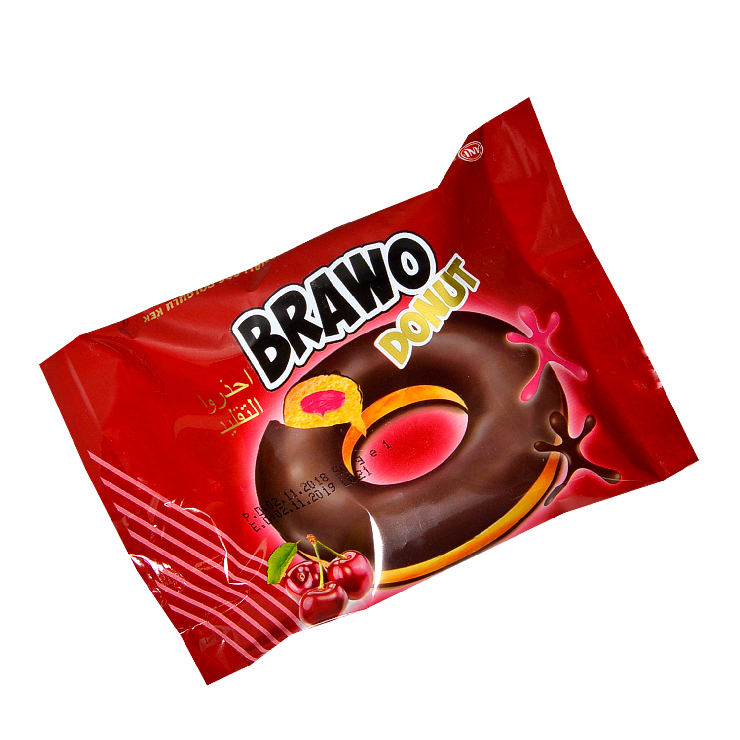 Купить Кекс Brawo Donut с вишневой начинкой в какао-молочной глазури ...