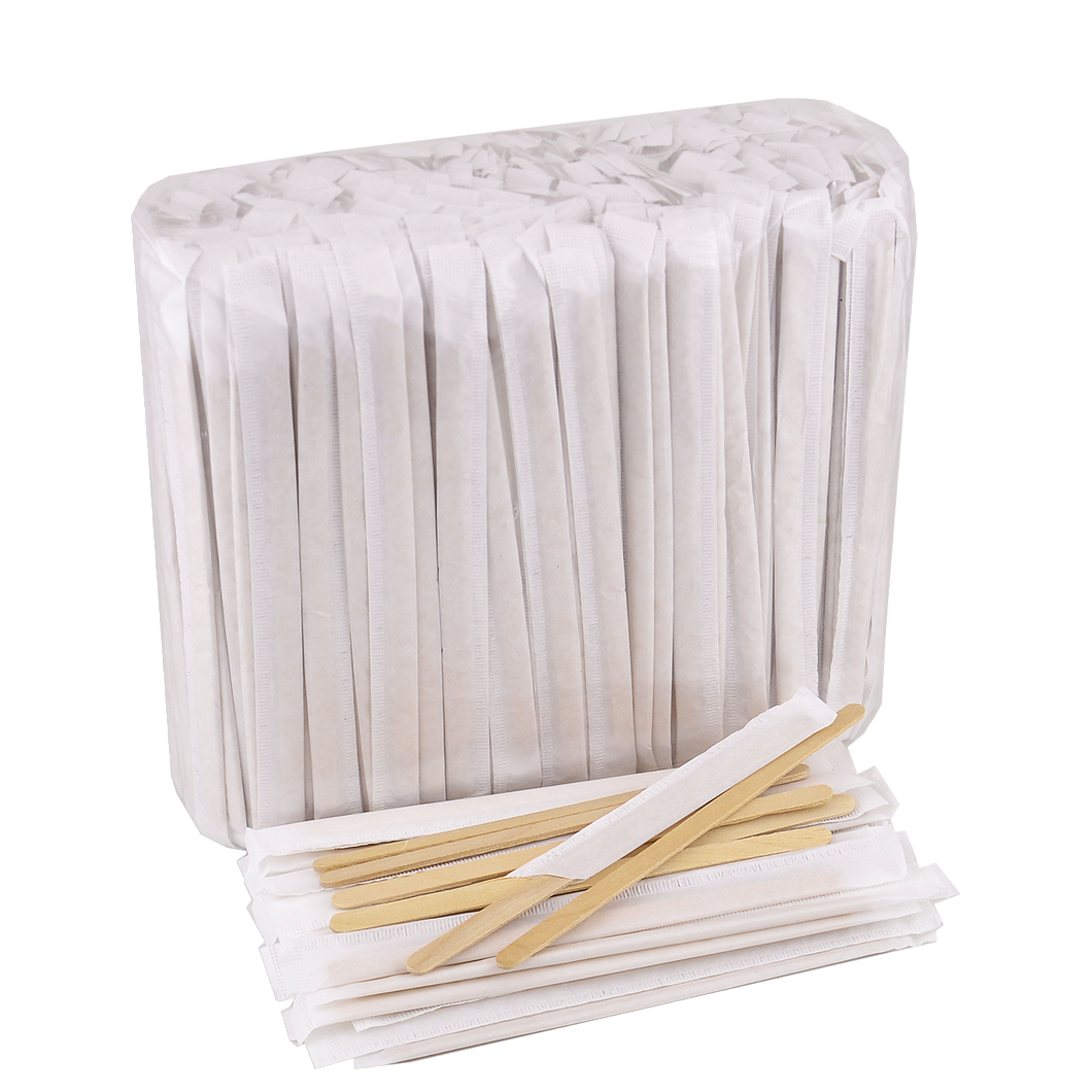 Купить Мешалка деревянная в индивидуальной упаковке 180х6х2мм в пакете ...